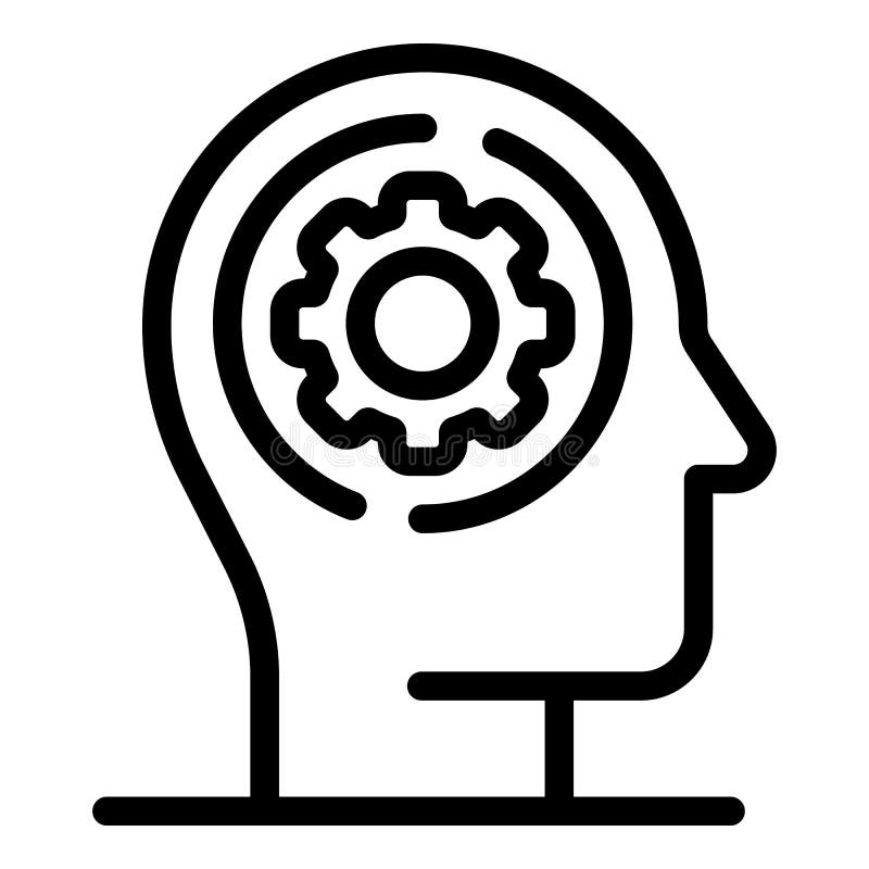 Gear Ai Brain Icon, Outline Style Stock Vector - Illustration of idea ...