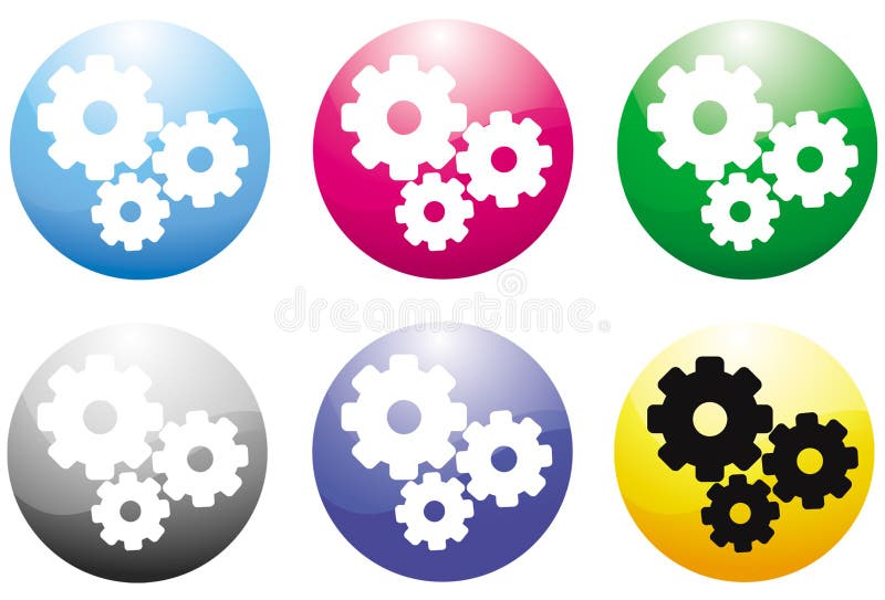 Gear icon stock vector. Illustration of symbol, blue, icon - 9877814