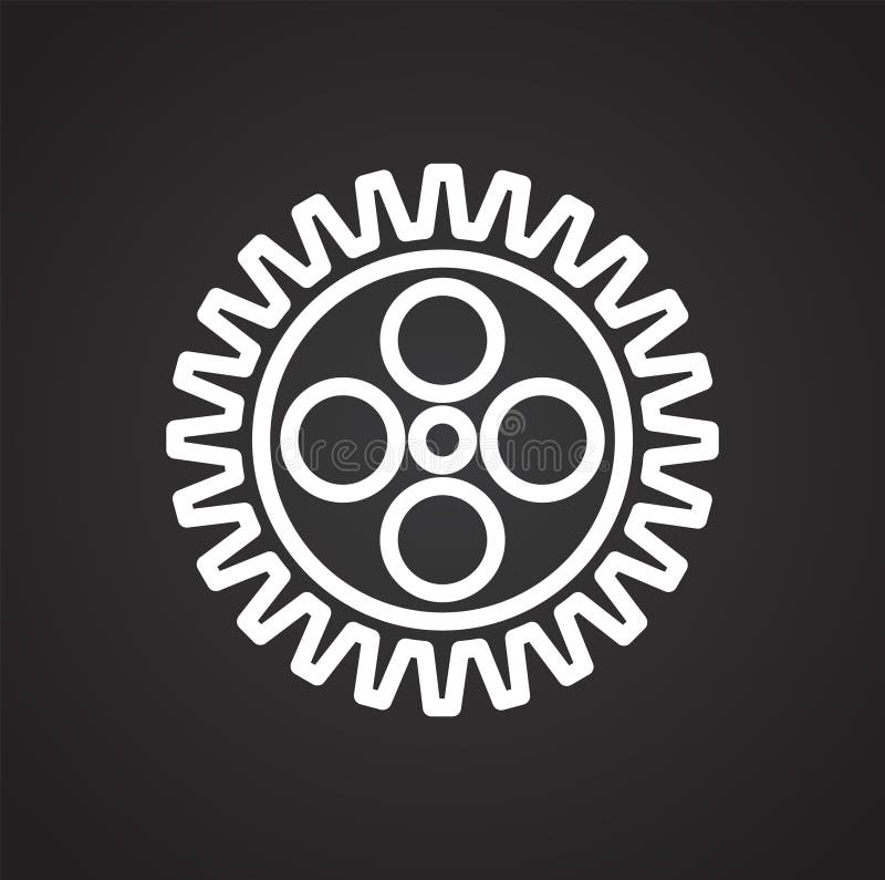 Gear Icon on Black Background for Graphic and Web Design, Modern Simple ...