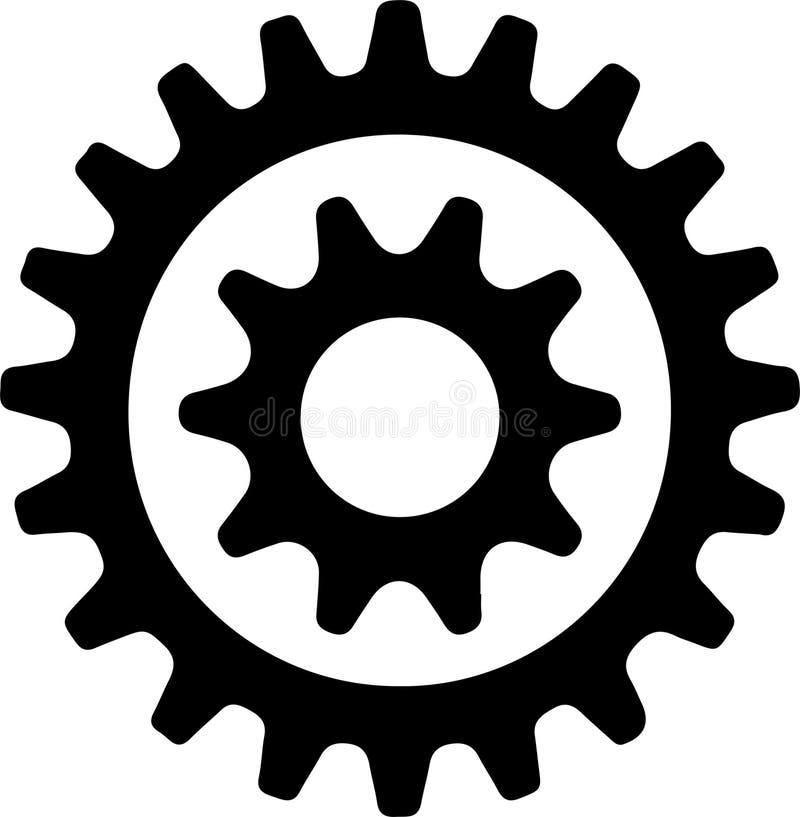 Gear Icon Outline Silhouette Generative Ai Stock Vector - Illustration ...