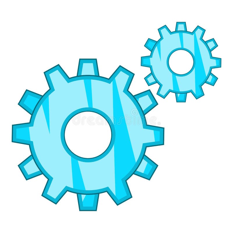 Gear icon, cartoon style stock vector. Illustration of machinery - 79541039