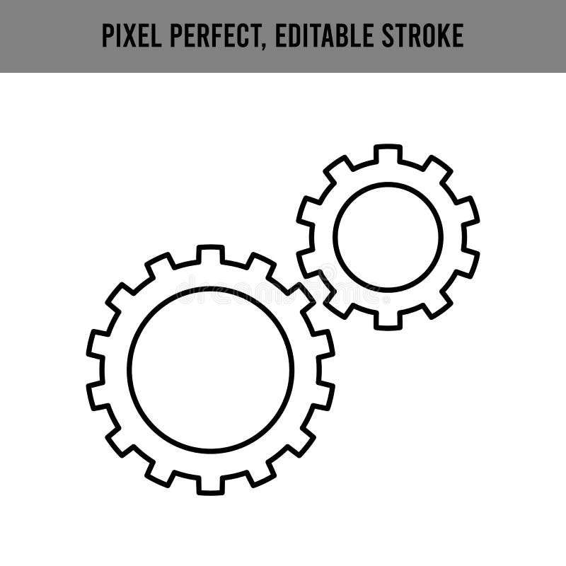 Gear Icon, Cog Wheel, Engine Circle, Thin Line Web Symbol on White ...