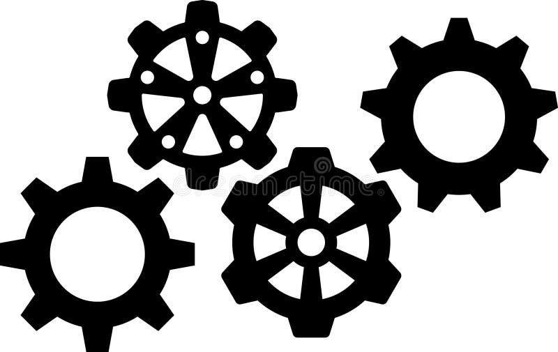 Gear Icon. Connected Cogs Gears. Business Gear Wheel Isolated on White ...