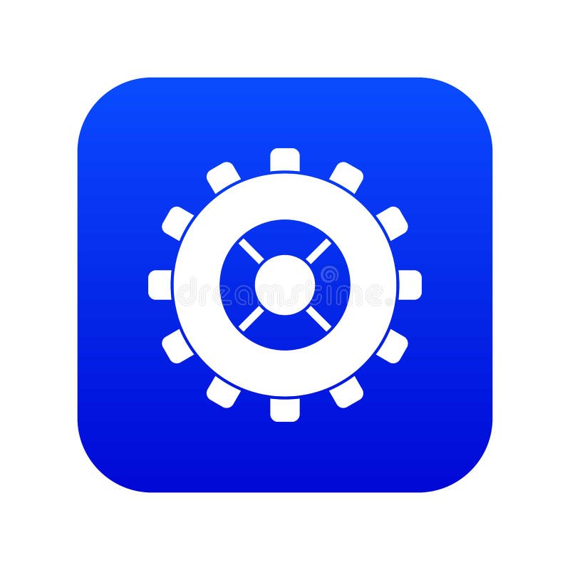 Gear icon digital blue stock vector. Illustration of simple - 150607028
