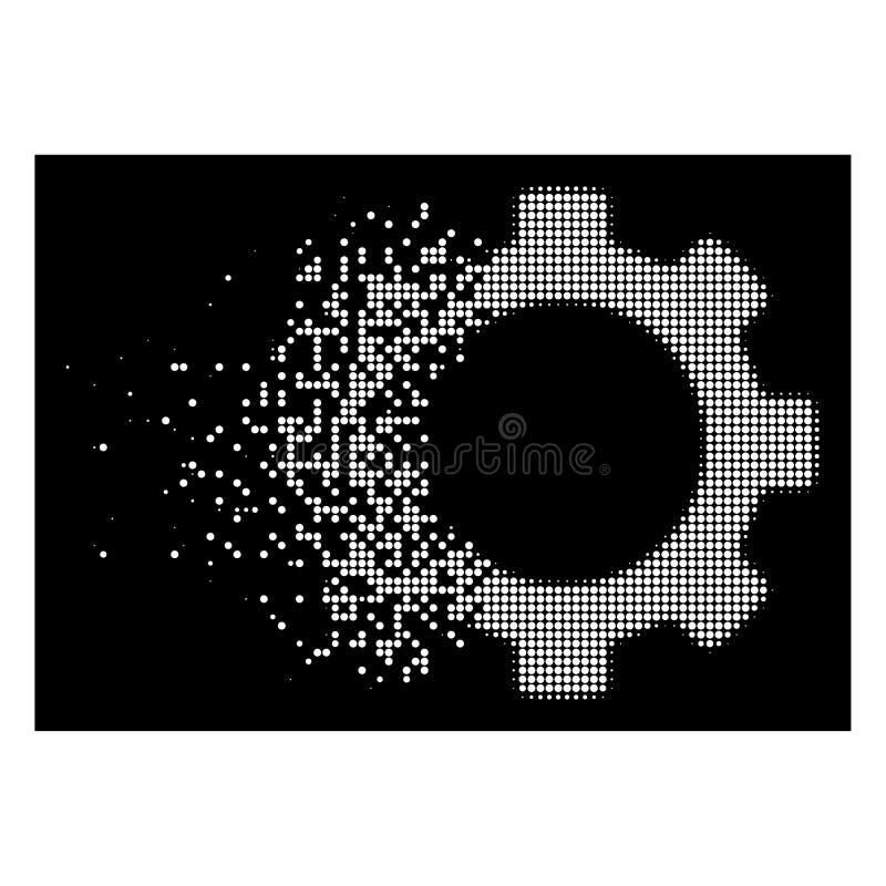 Bright Fragmented Dot Halftone Integration Cog Icon Stock Vector ...