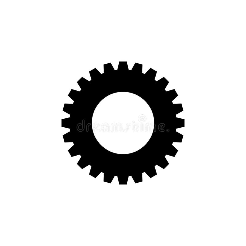 Gear Icon Flat Vector Design Stock Vector - Illustration of mechanic ...