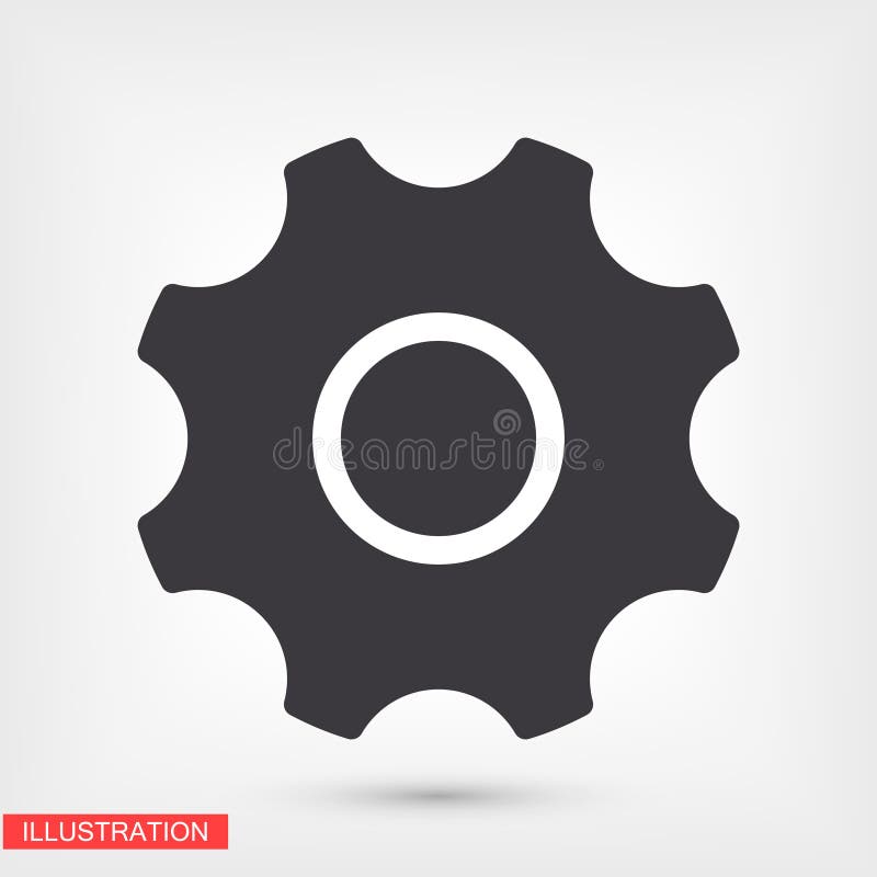 Gear Icon. Gear Half. Vector Graphics Display Work Style. Clipped Gear ...