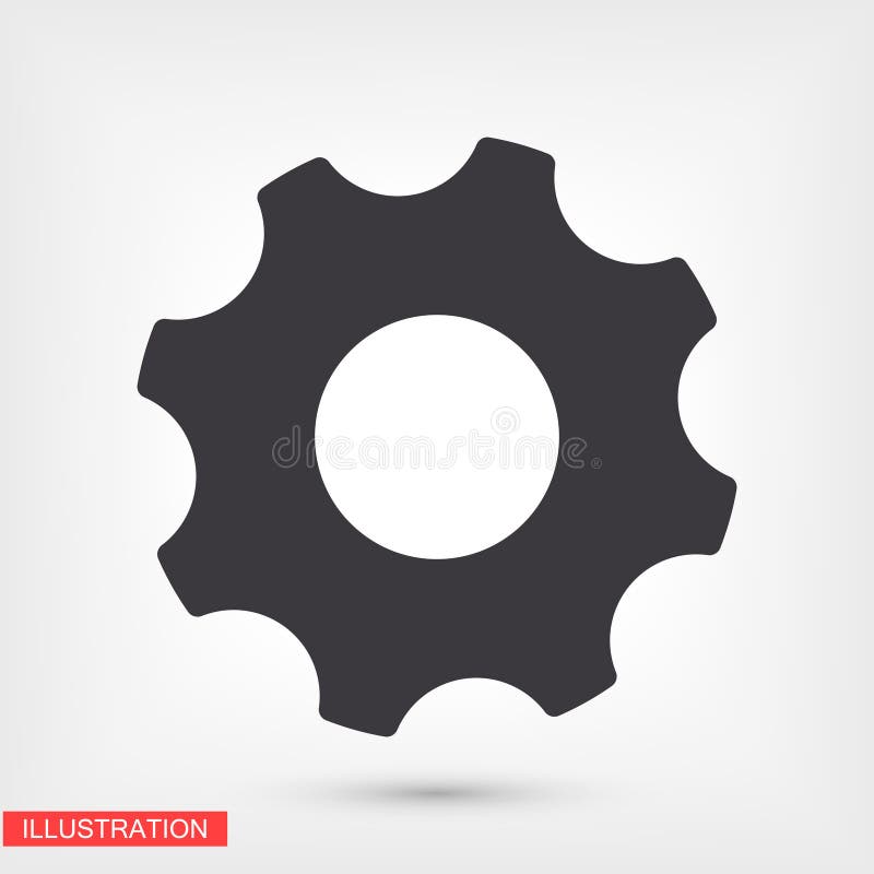 Gear Icon. Gear Half. Vector Graphics Display Work Style. Clipped Gear ...