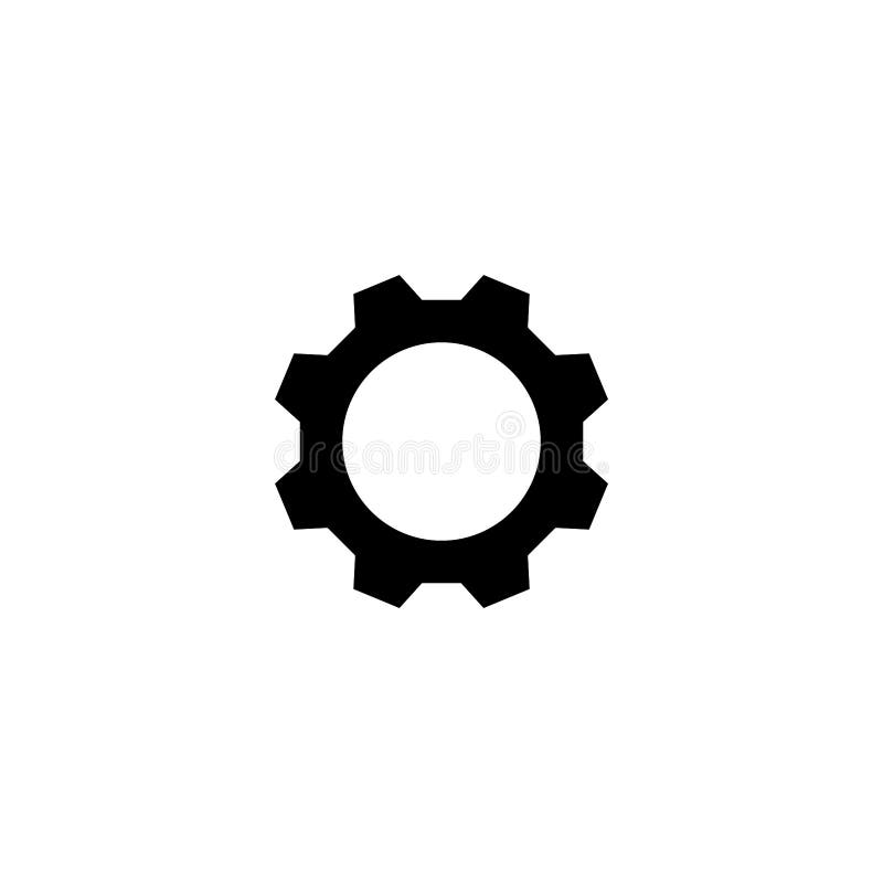 Gear Icon Illustration. Flat Symbol Stock Vector - Illustration of ...