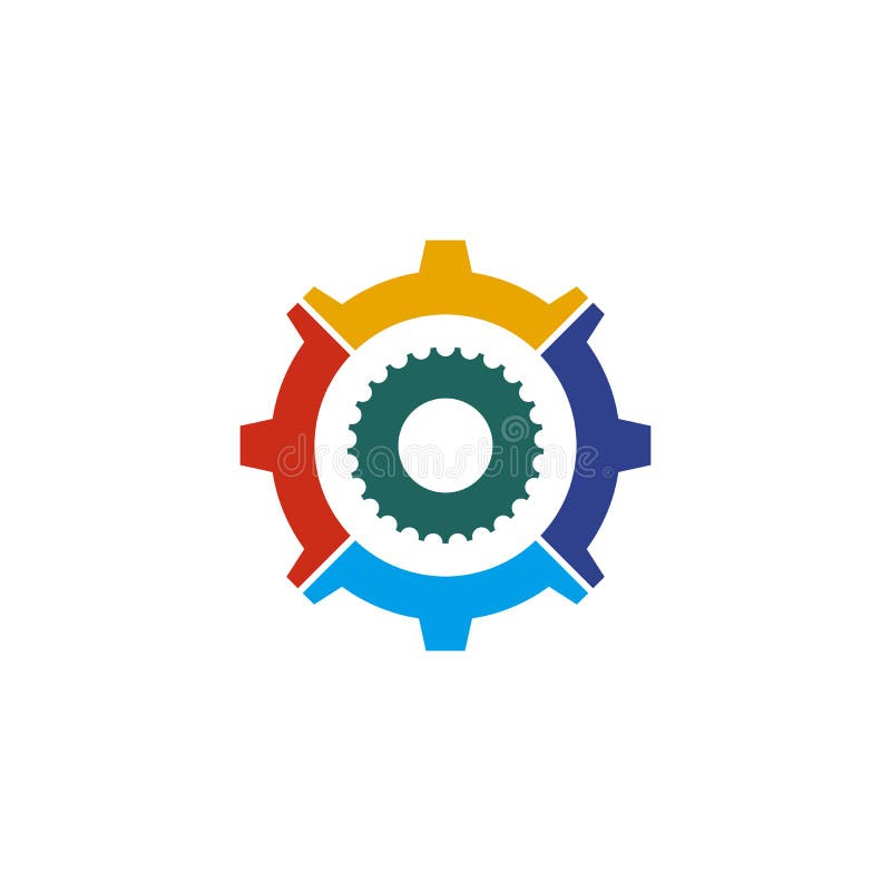 Industrial Company Logo Design with Gear Icon Stock Illustration ...