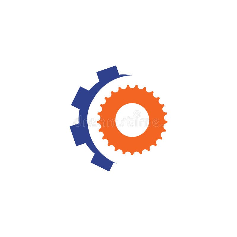 Industrial Company Logo Design with Gear Icon Stock Illustration ...