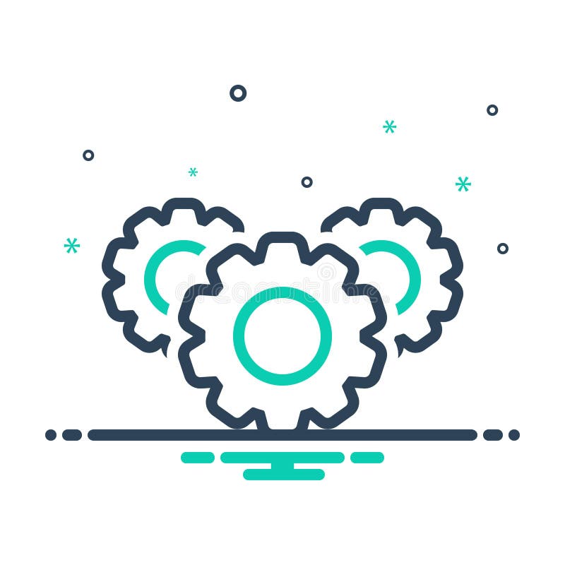 Mix Icon for Gear, Machinery and Bolt Stock Vector - Illustration of ...