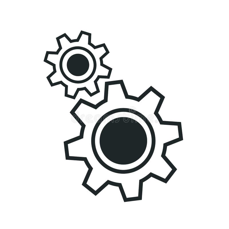 Two gears icon stock vector. Illustration of symbol - 168648081