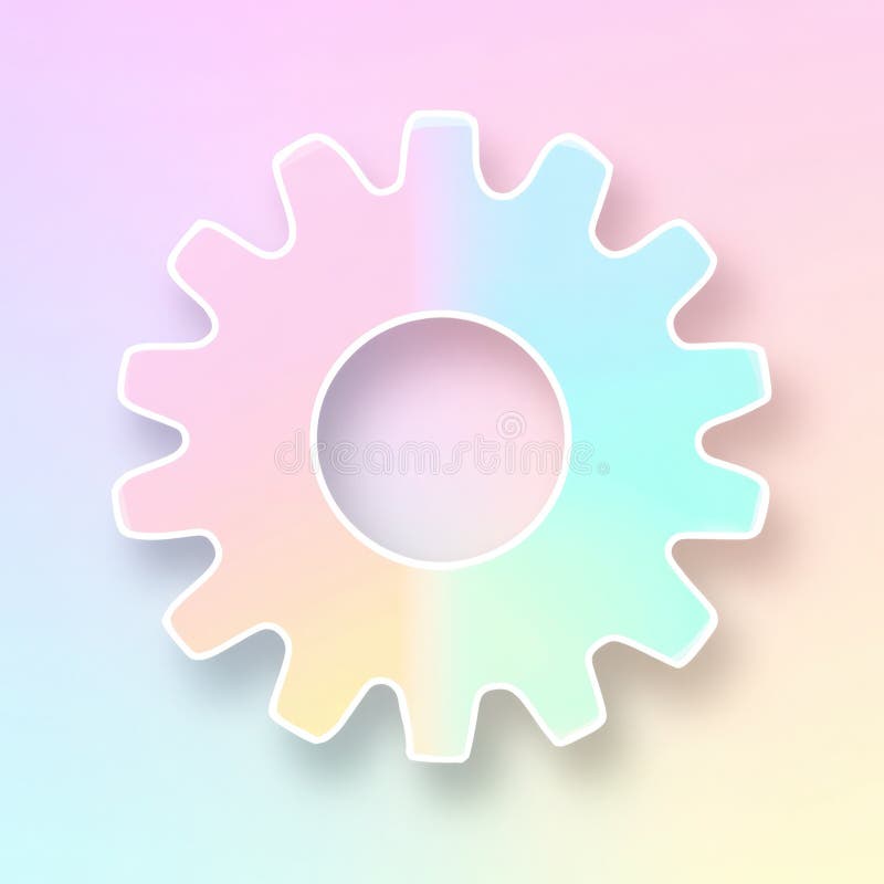 Gear Icon with Pastel Gradient Background Stock Illustration ...