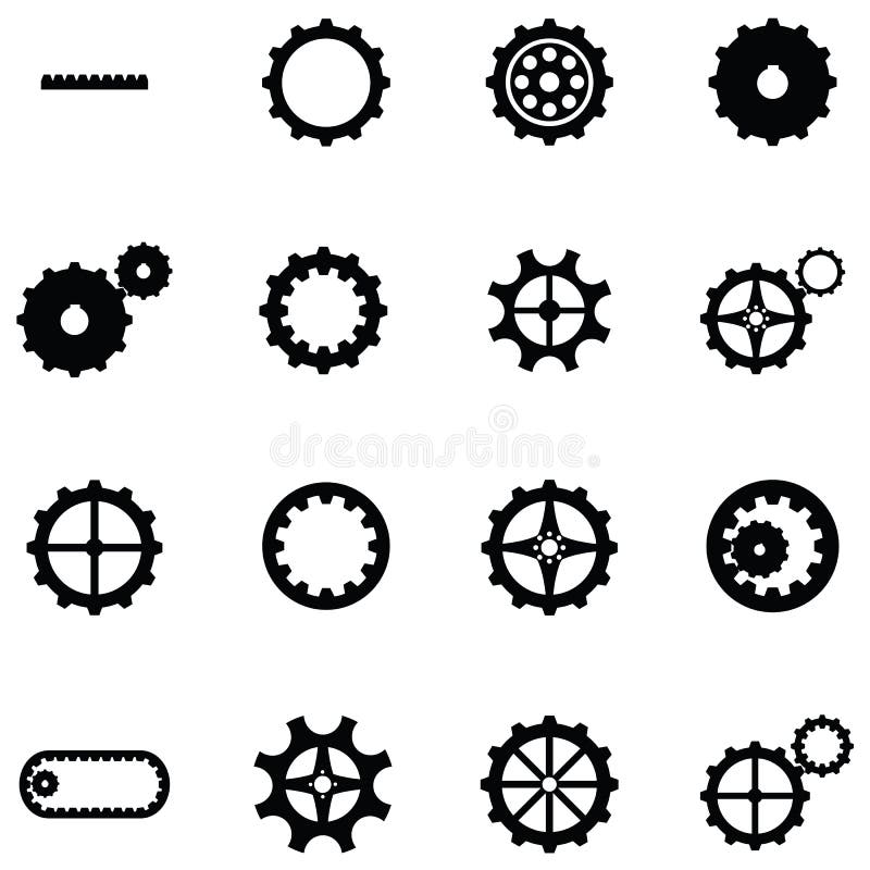 Gear icon set stock vector. Illustration of symbol, gear - 107348756