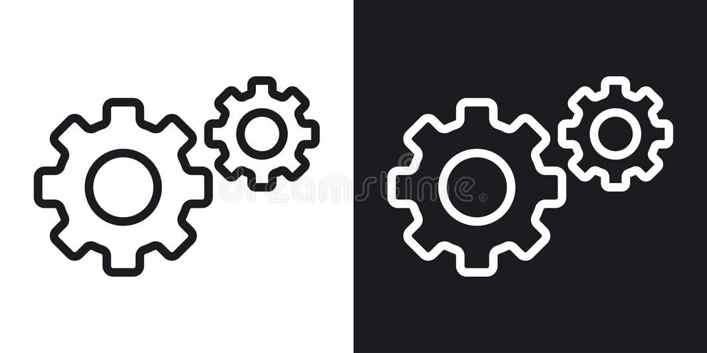 Gear Icon Set. Engine Cogwheel Vector Symbol. Industry Setting Sign ...
