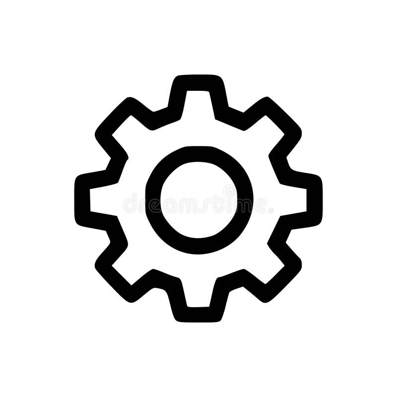 Gear Icon for Settings and Functionality Stock Illustration ...