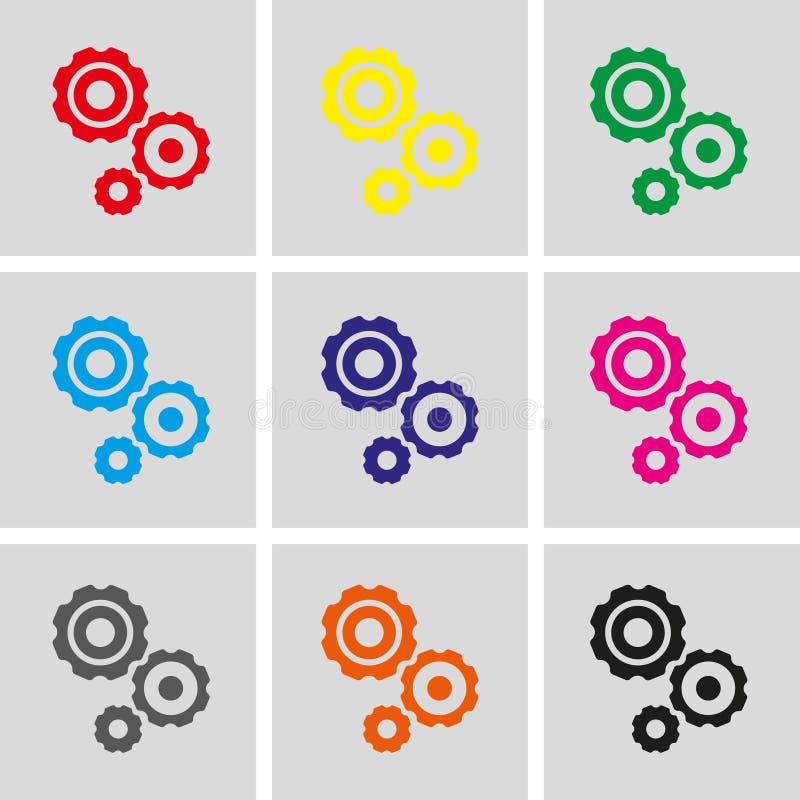 Gear Icon Stock Vector Illustration Flat Design Stock Vector ...