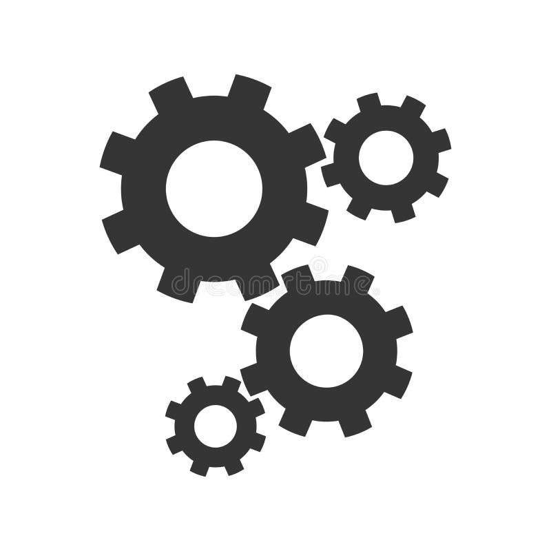 Vector Gear Reload Icon with Arrow Stock Illustration - Illustration of ...