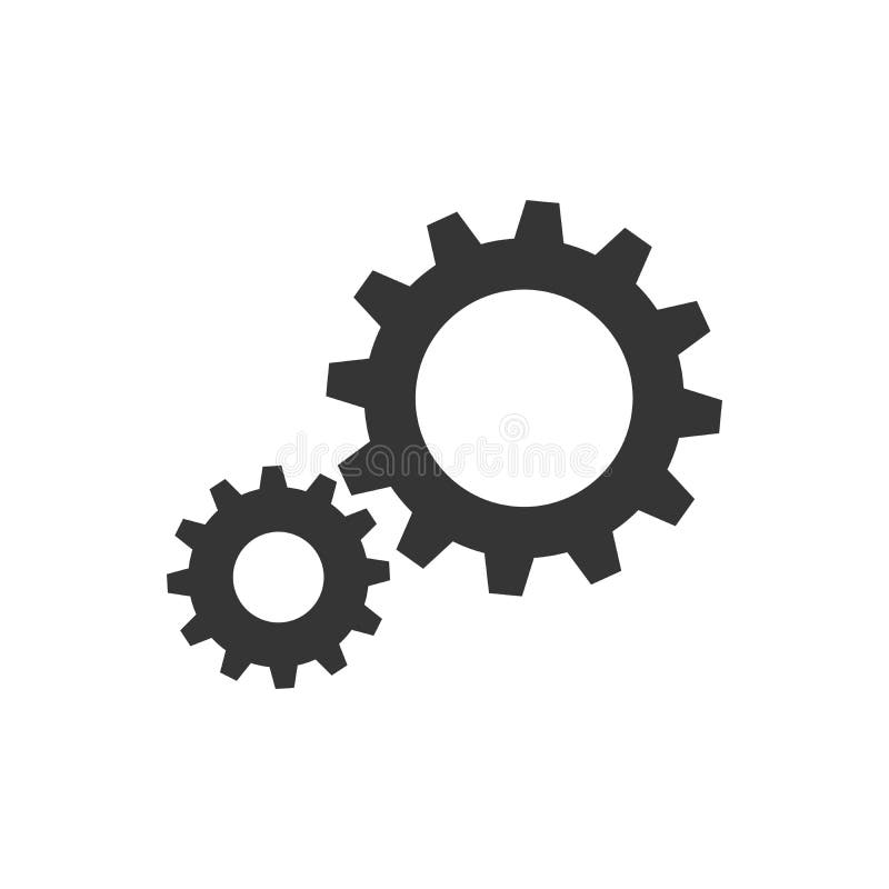 Vector Gear Reload Icon with Arrow Stock Illustration - Illustration of ...