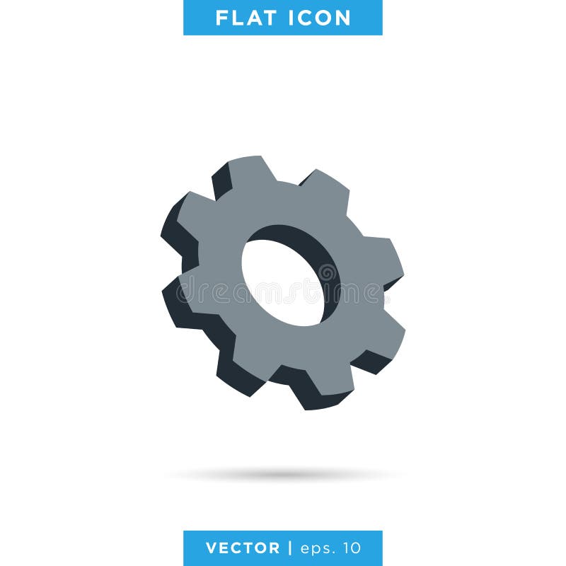 Gear Icon Vector Logo Design Template Stock Vector Illustration Of