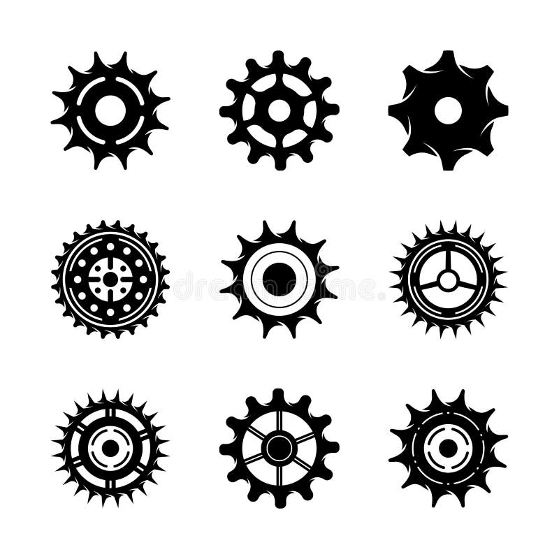 Gear Icon Vector Set. Clockwork Illustration Sign Collection Stock ...
