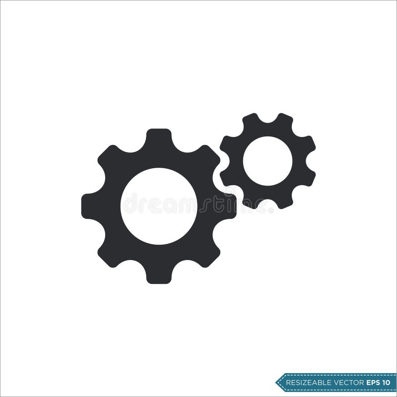 Gear Icon Vector Template, Flat Design Engineering Cogwheel Illustration Stock Illustration ...