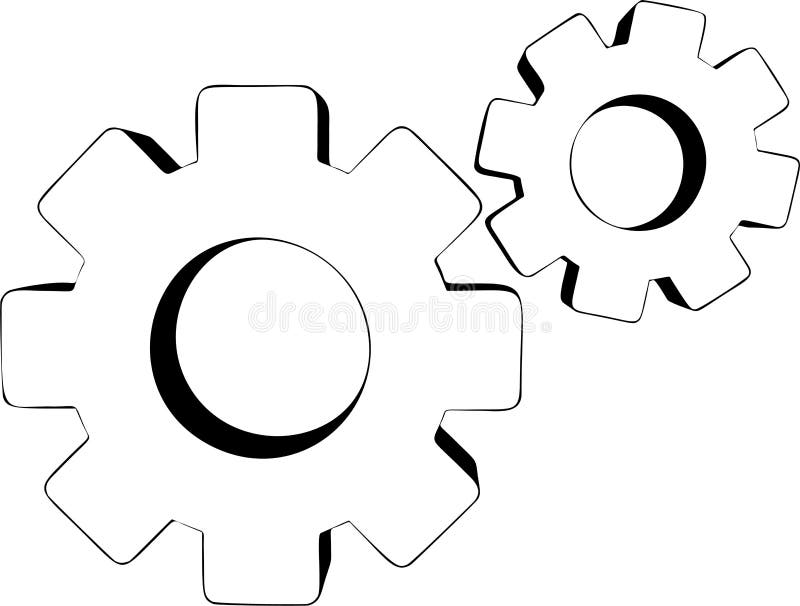 Gear Icon for Web Design stock vector. Illustration of round - 193278777