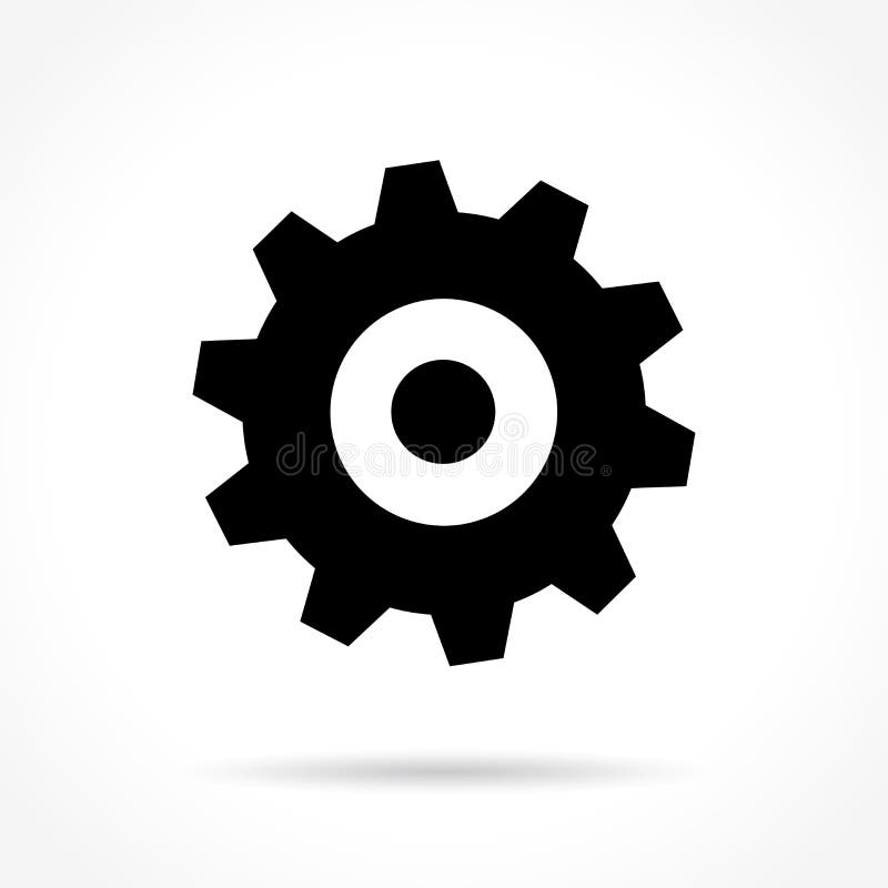 Gear Icon on White Background Stock Vector - Illustration of change ...