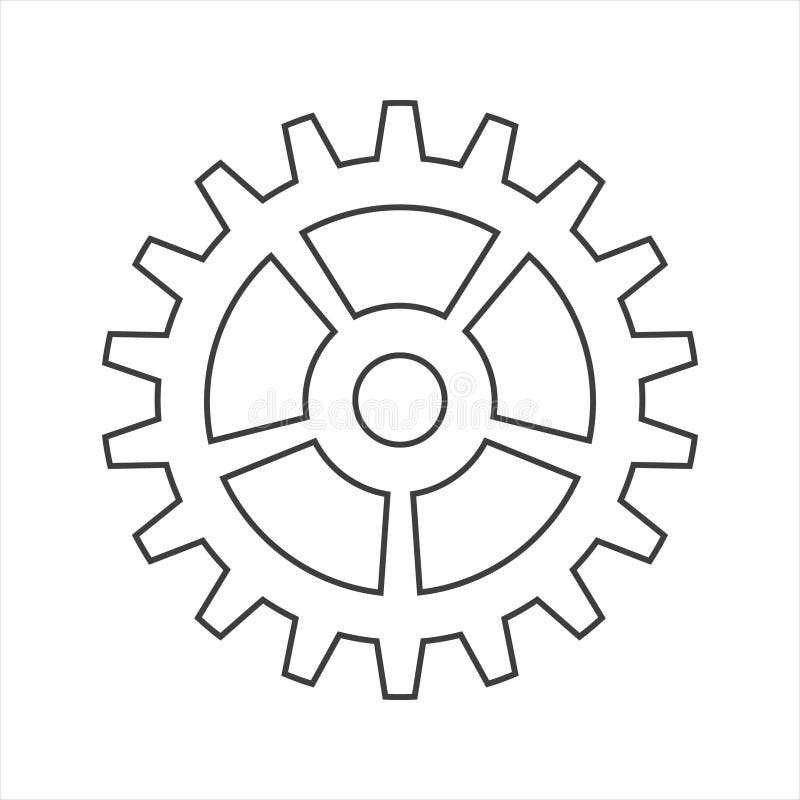 Gear icon on white isolate stock vector. Illustration of machine ...
