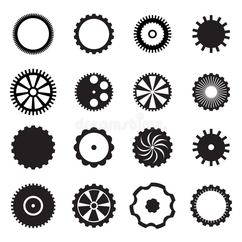 Vector set of gear icons stock vector. Illustration of clock - 8515981