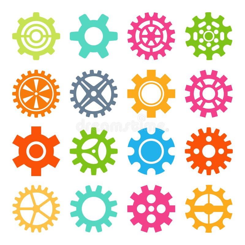 Gear Icons Isolated Vector Illustration. Stock Vector - Illustration of ...