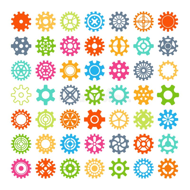 Gear Icons Isolated Vector Illustration. Stock Vector - Illustration of ...