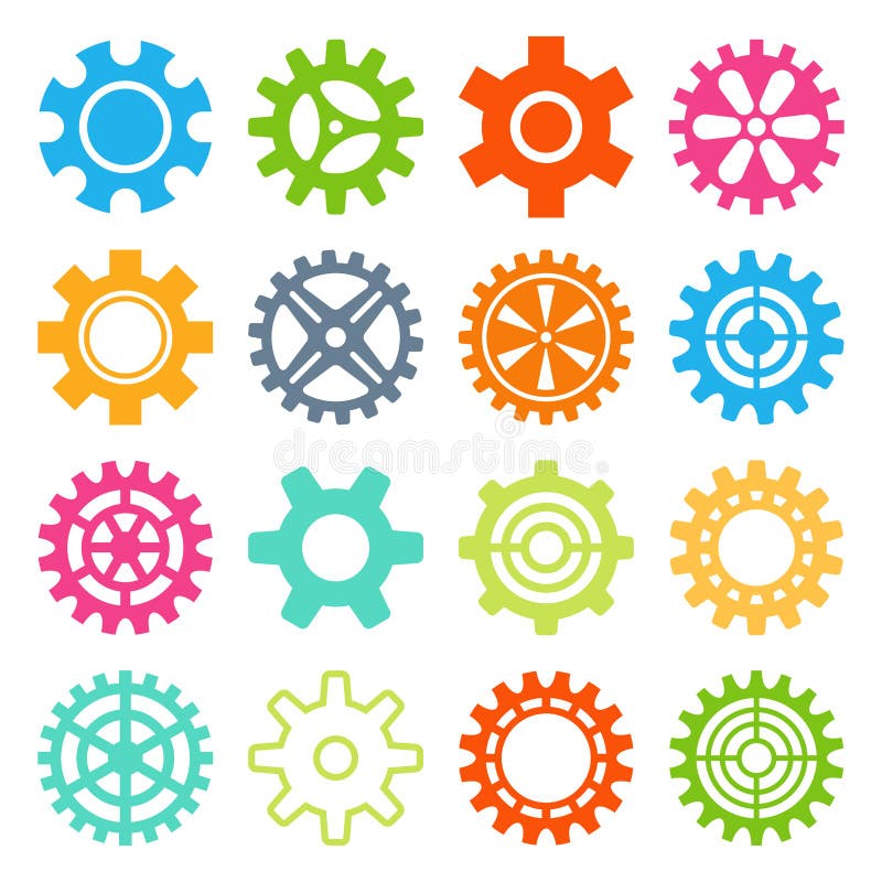 Gear Icons Isolated Vector Illustration. Stock Vector - Illustration of ...