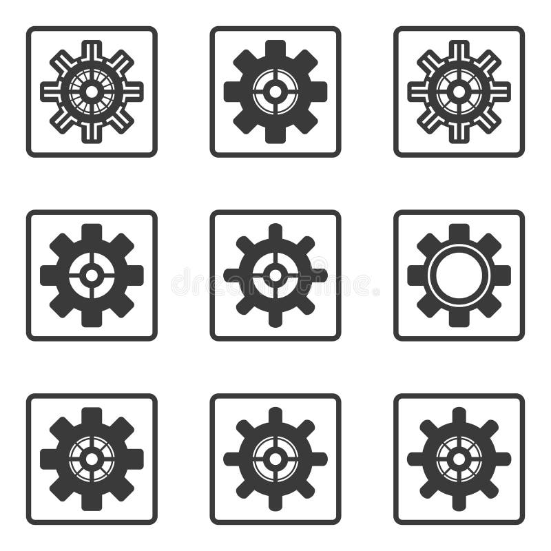 Gear icons. stock vector. Illustration of data, background - 89354073