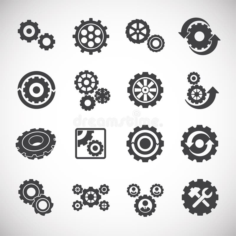Gear Icons Set on Background for Graphic and Web Design. Creative ...