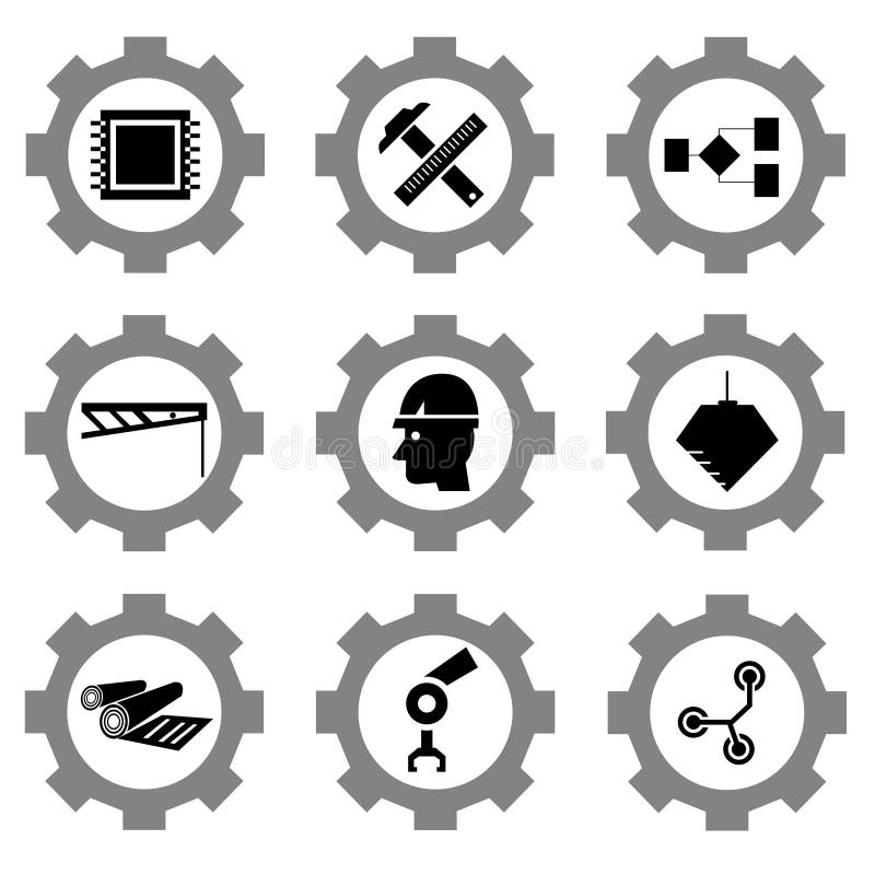 Gear icons stock illustration. Illustration of machinery - 36781368