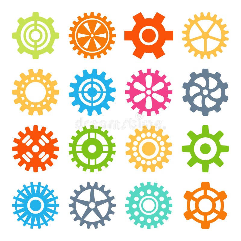 Gear Icons Vector Illustration. Stock Vector - Illustration of machine ...