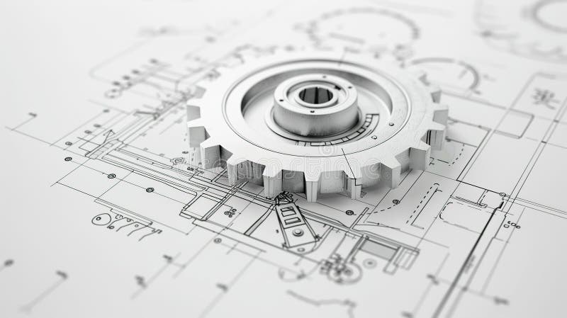 Gear. Industrial Drawing. Engineering Concept.generative Ai Stock ...