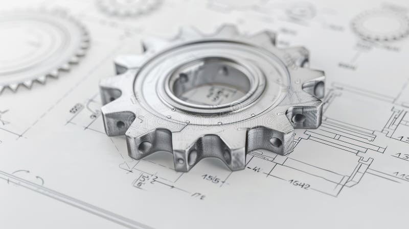 Gear. Industrial Drawing. Engineering Concept.generative Ai Stock ...