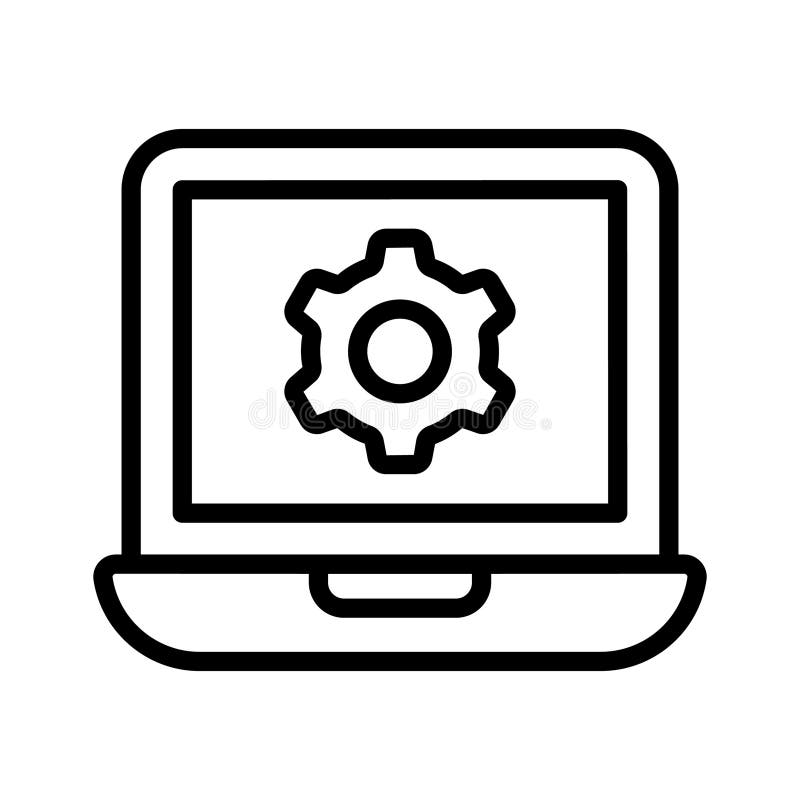 Gear Inside Laptop Showing Concept Icon of Laptop Setting Stock Vector ...