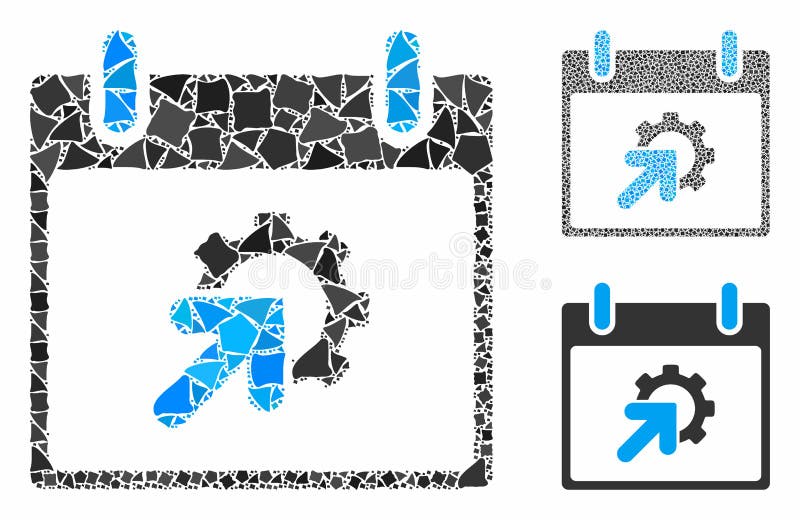 Gear Integration Calendar Day Mosaic Icon of Bumpy Elements Stock ...