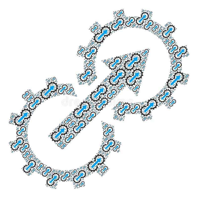 Gear Integration Recursion Collage of Itself Items Stock Vector ...