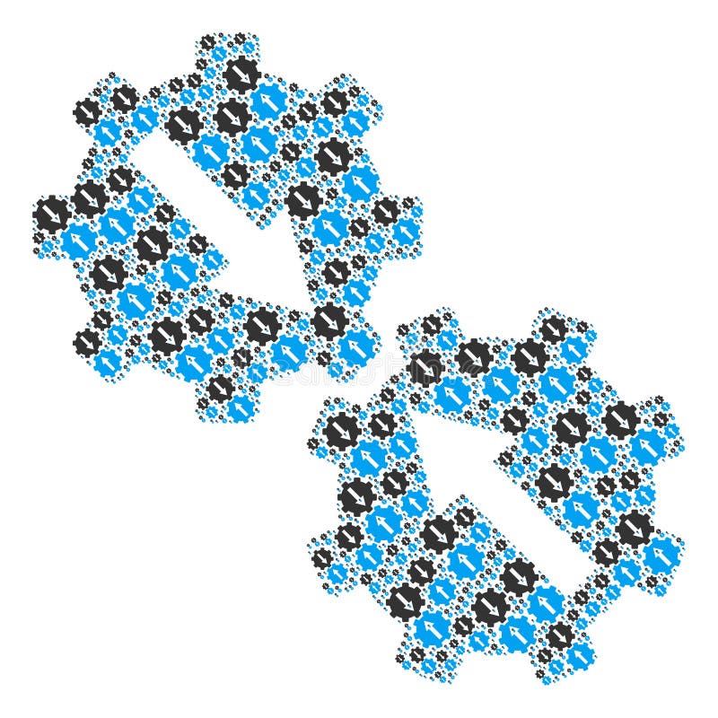 Gear Integration Recursive Collage of Itself Items Stock Vector ...