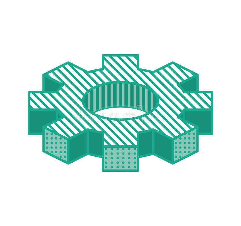 Gear Isolated on White. Outline Isometric Icon for Infographic, Website ...