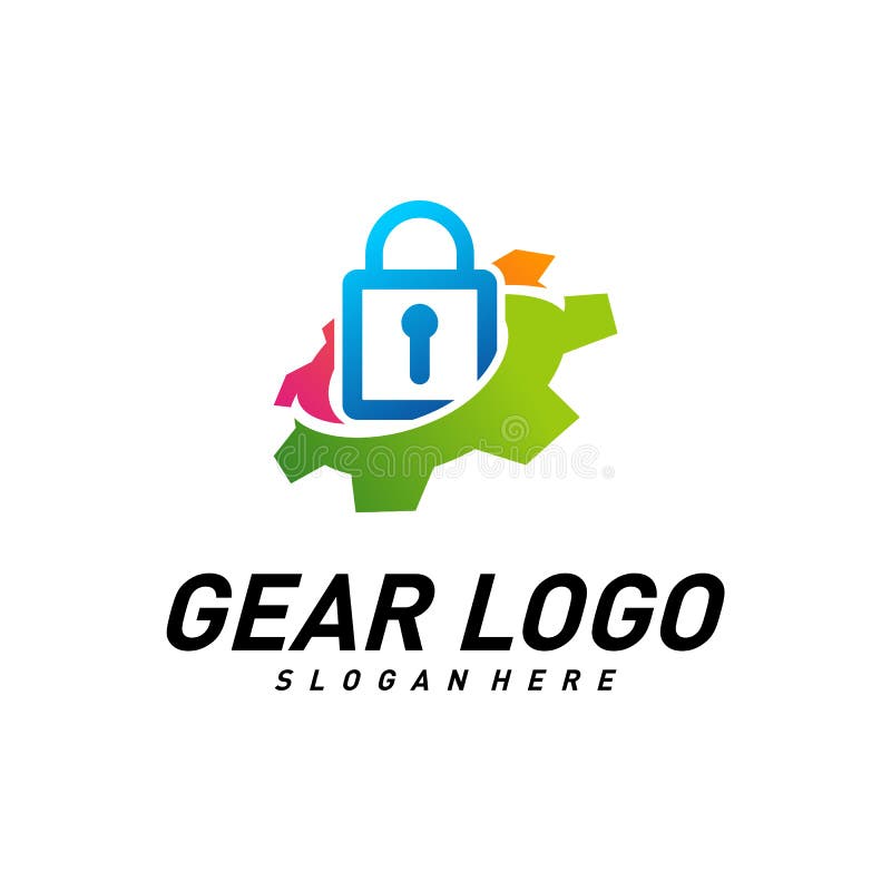Gear with Key Logo Design Vector Template. Mechanic Security Icon ...