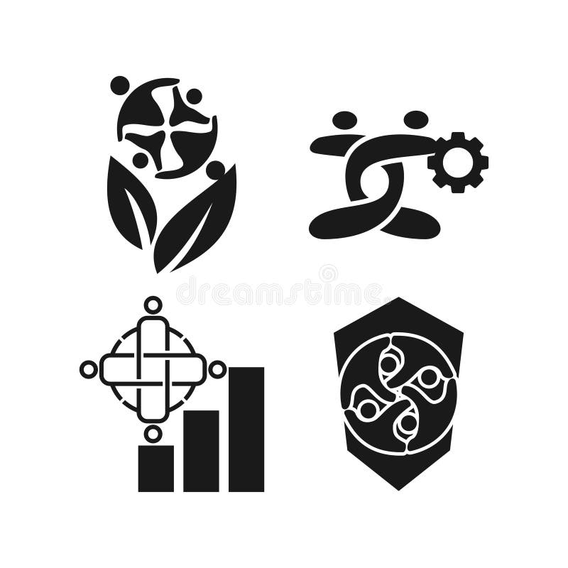 Leaf Gear Tree Commitment Teamwork Together Outline Logo Stock Vector - Illustration of leaf ...