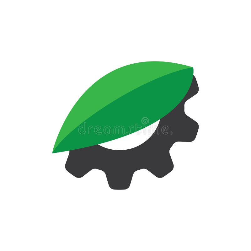 Gear leaf logo stock illustration. Illustration of leaf - 195405273