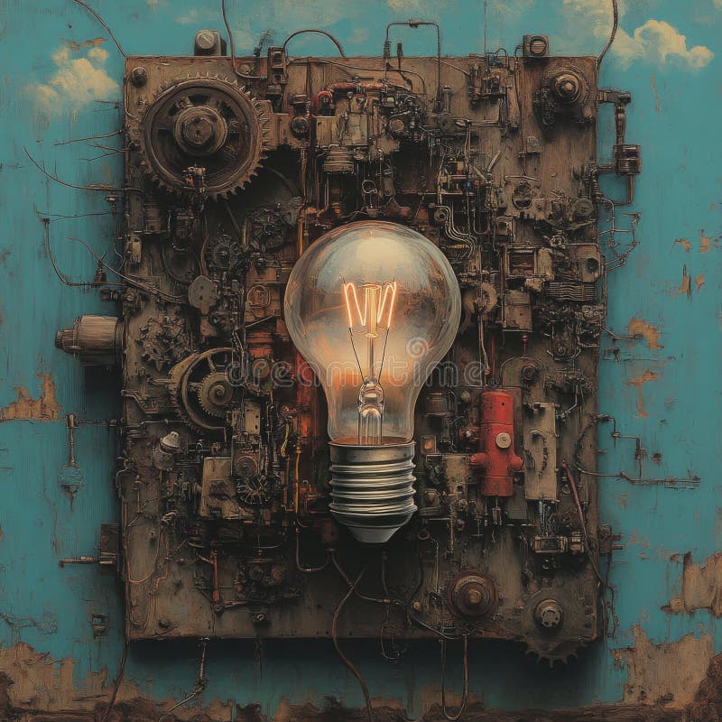 A Gear with a Light Bulb Inside, Symbolizing Ideas, Innovation, and ...