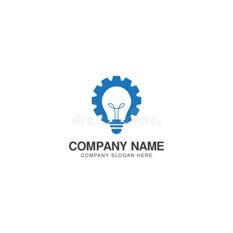 Gear Light Bulb Logo Template, Lamp And Cog Symbol - Vector Stock ...